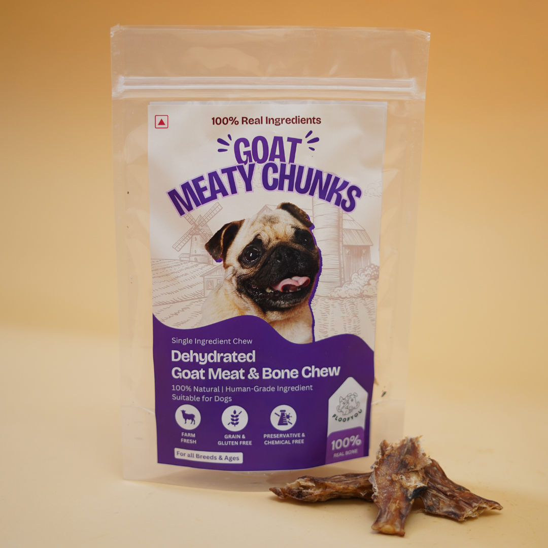 Goat Meaty Chunks Chew Dehydrated Natural Healthy Dog Treat – FloofYou